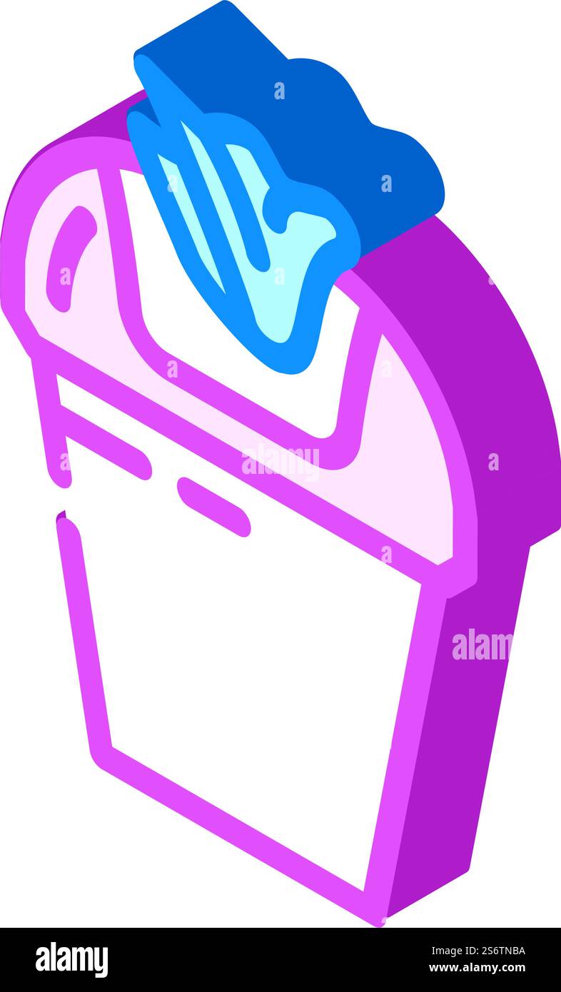 container for used tissues isometric icon vector. container for used ...