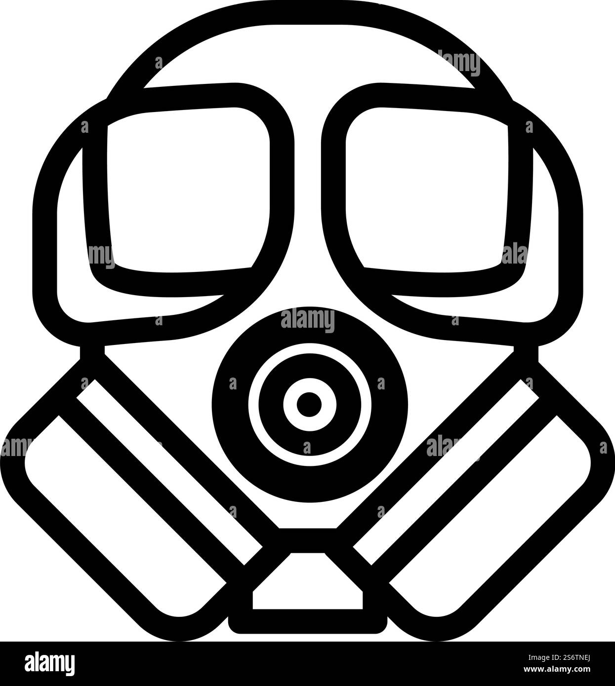 gas mask line icon vector. gas mask sign. isolated contour symbol black ...
