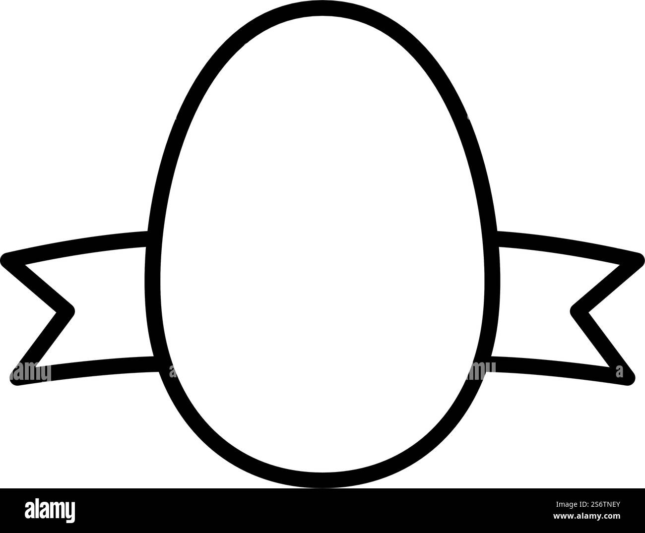 Easter Egg With Ribbon Icon. Bold outline design with editable stroke ...