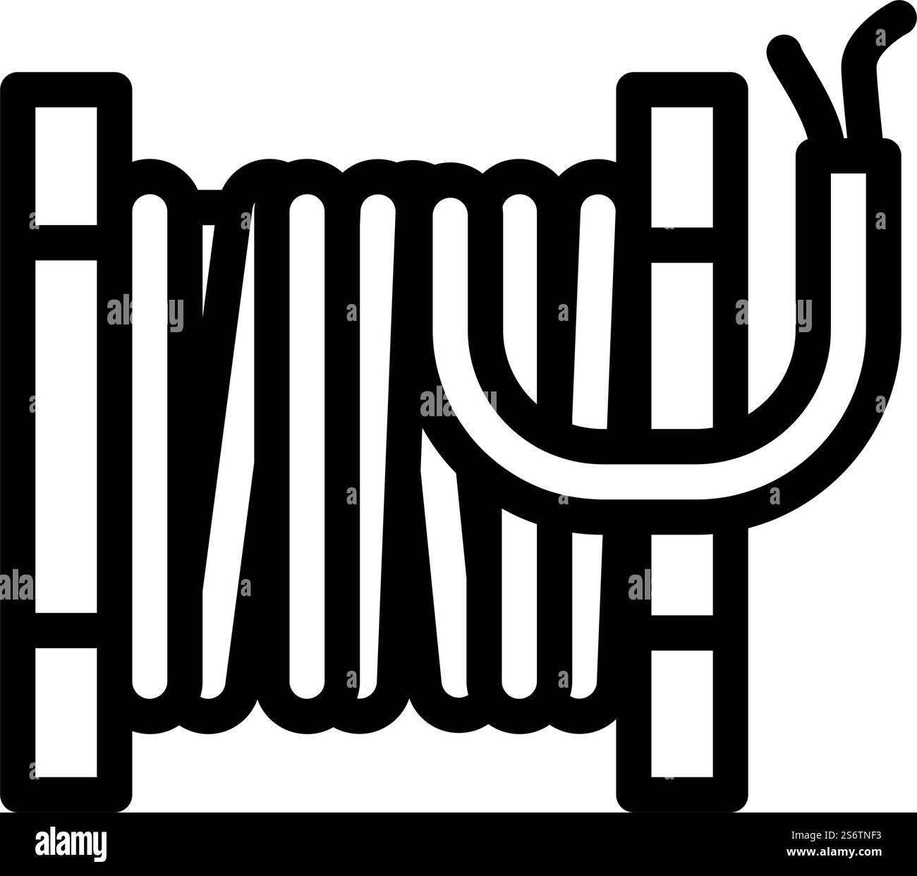 bobbin cable line icon vector. bobbin cable sign. isolated contour ...