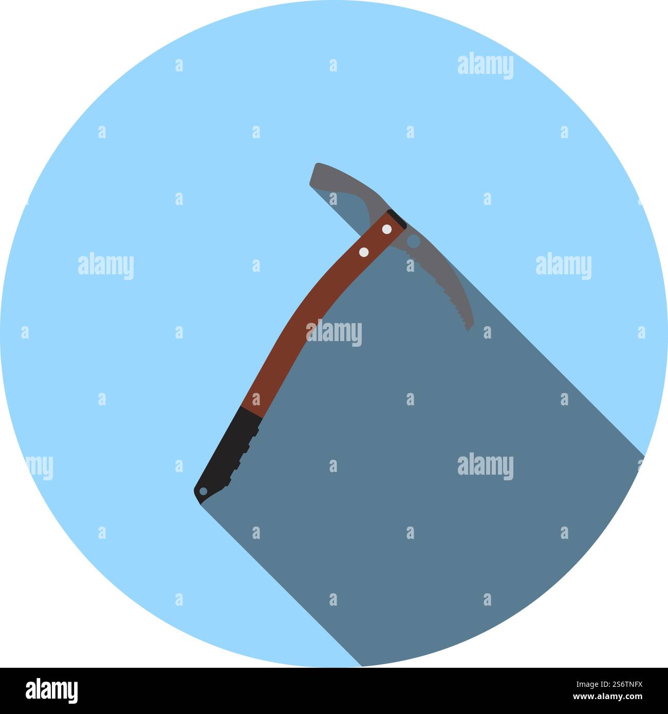 Ice Axe Icon. Flat Circle Stencil Design With Long Shadow. Vector ...