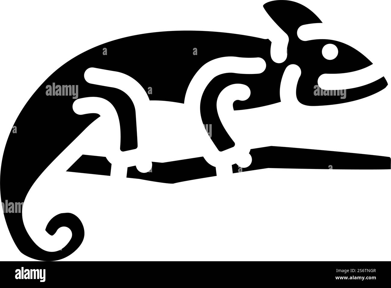 chameleon animal glyph icon vector. chameleon animal sign. isolated ...