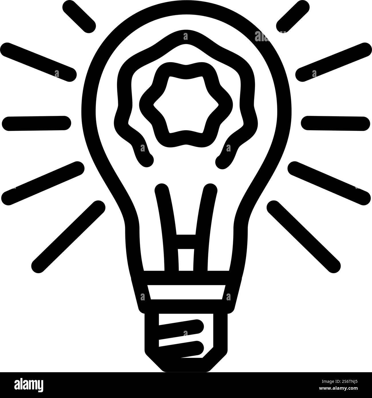 shine light bulb line icon vector. shine light bulb sign. isolated ...