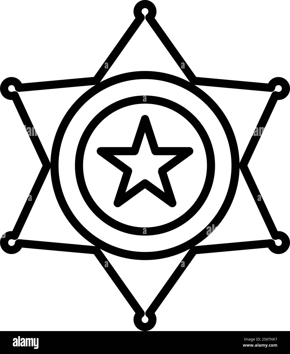 Sheriff Badge Icon. Bold outline design with editable stroke width ...