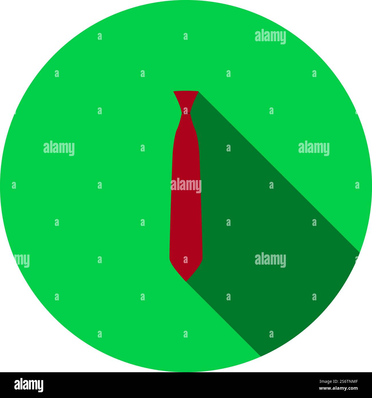 Business Tie Icon. Flat Circle Stencil Design With Long Shadow. Vector ...