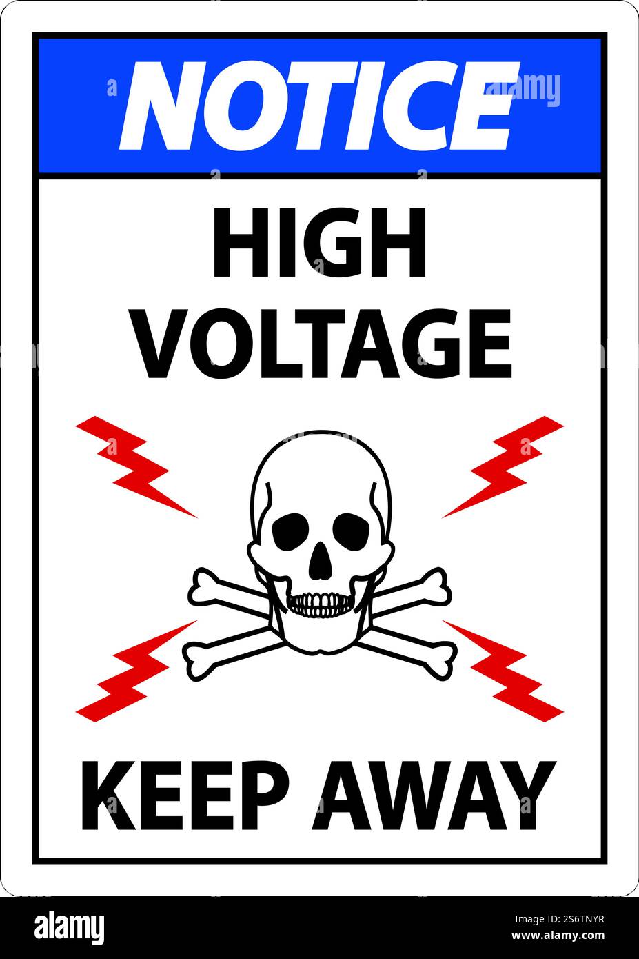Notice High Voltage Keep Away Sign On White Background Stock Vector ...
