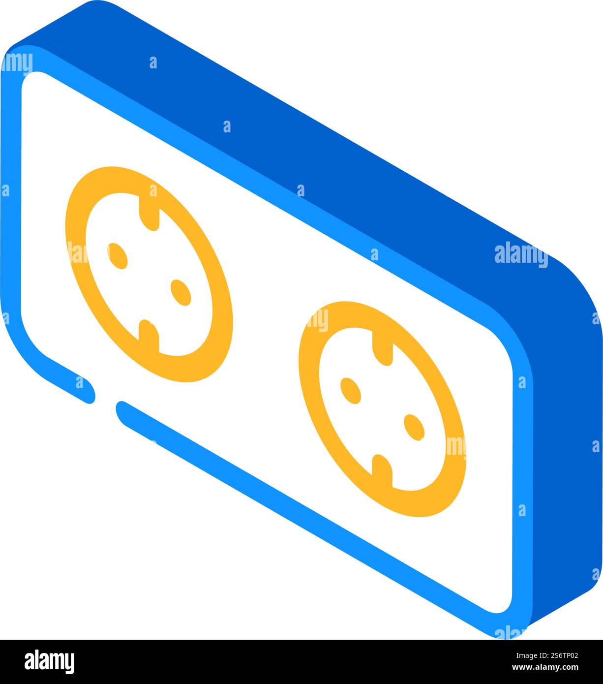 double socket isometric icon vector. double socket sign. isolated ...