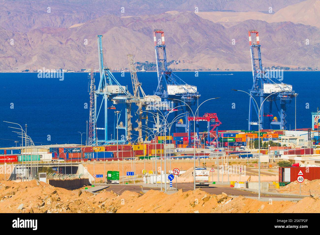 Middle East, Jordan, Aqaba. Gulf of Aqaba. ACT, Aqaba Container ...