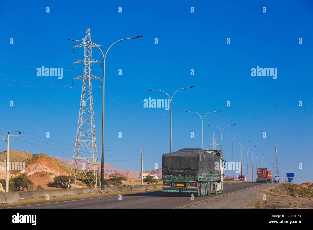 Middle East, Jordan, Aqaba. Aqaba highway, towards Amman, very busy ...