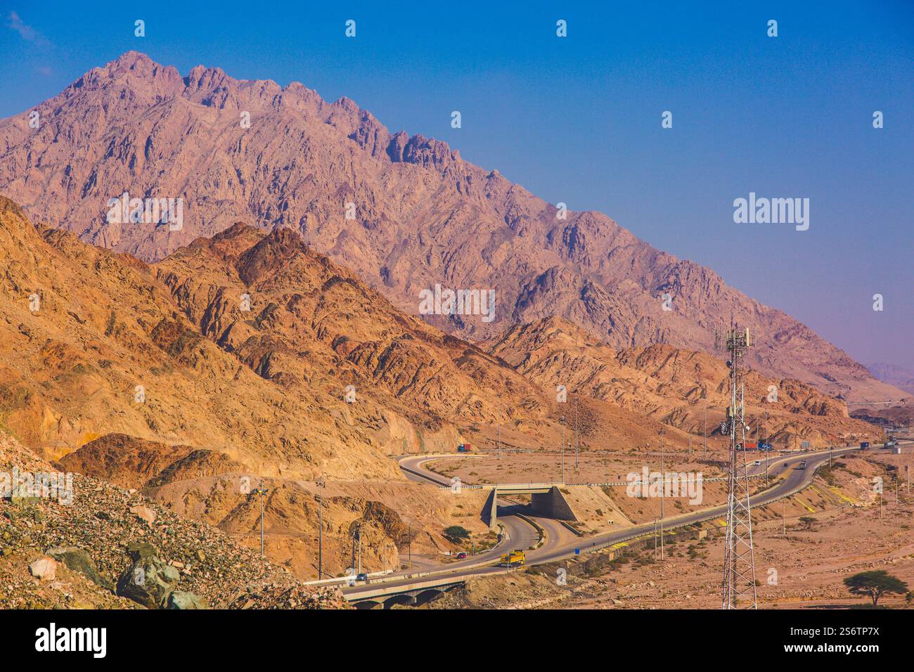 Middle East, Jordan, Aqaba. Aqaba highway, towards Amman, very busy ...