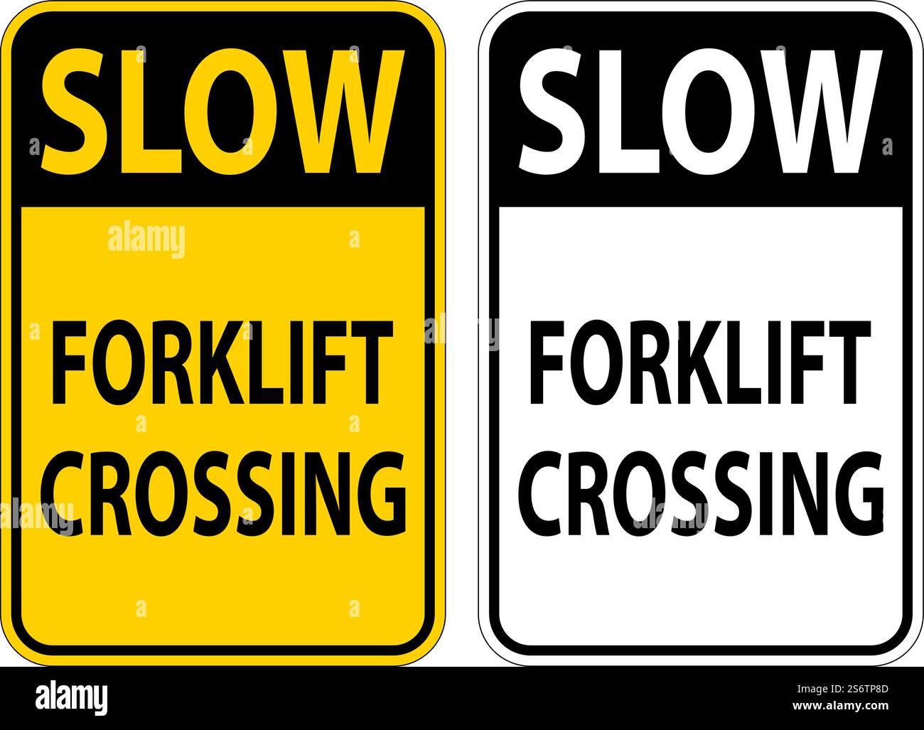 Slow Forklift Crossing Sign On White Background Stock Vector Image ...