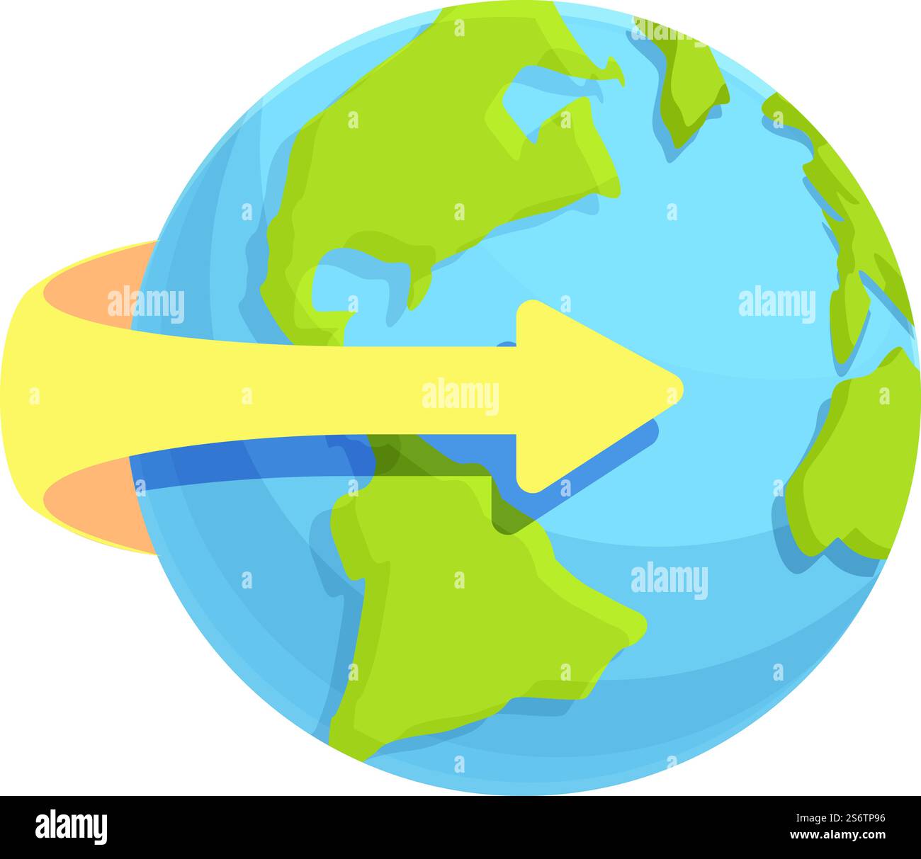 Arrow world travel icon cartoon vector. Globe map. Earth trip. Arrow ...