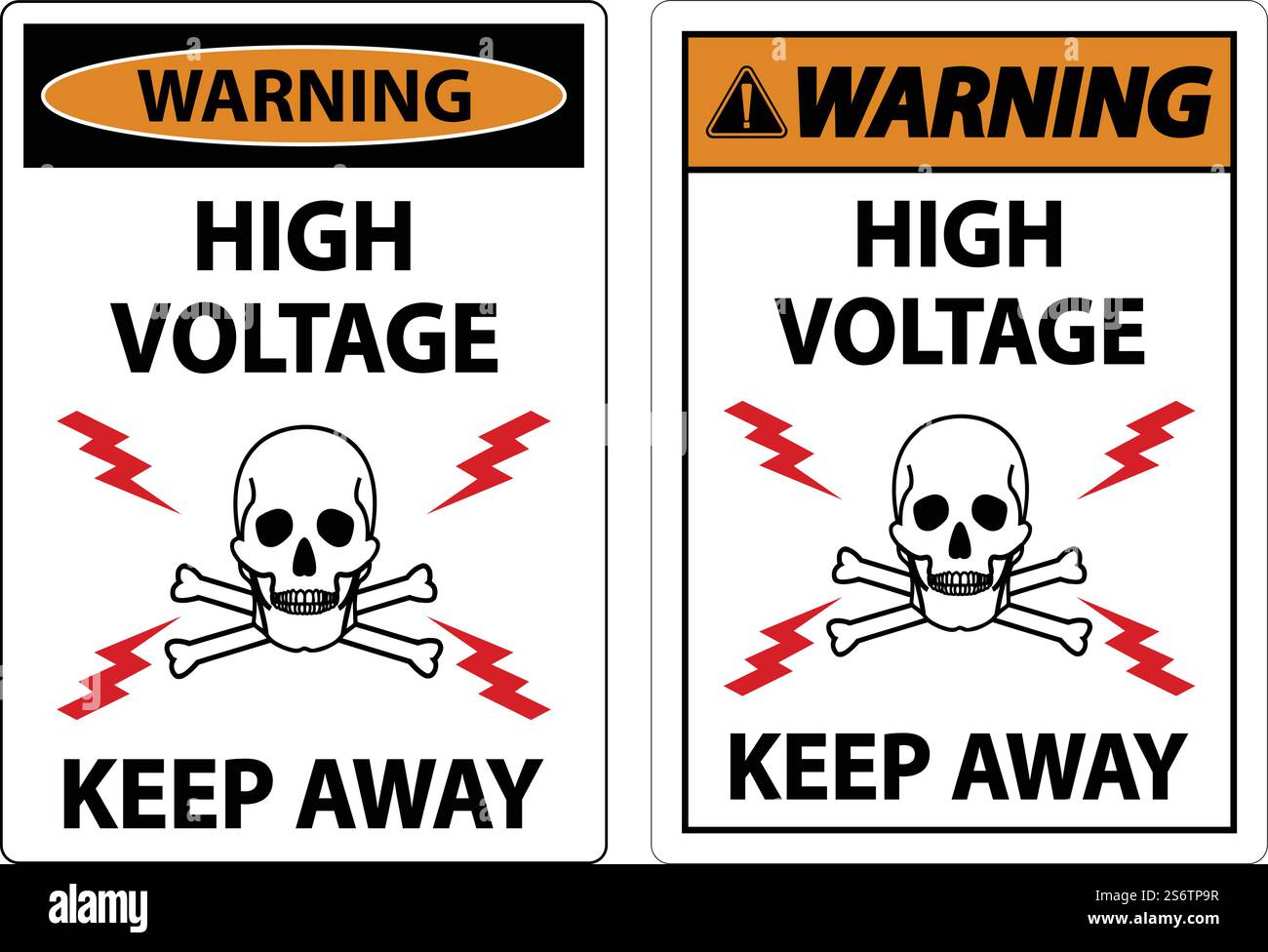 Warning High Voltage Keep Away Sign On White Background Stock Vector ...