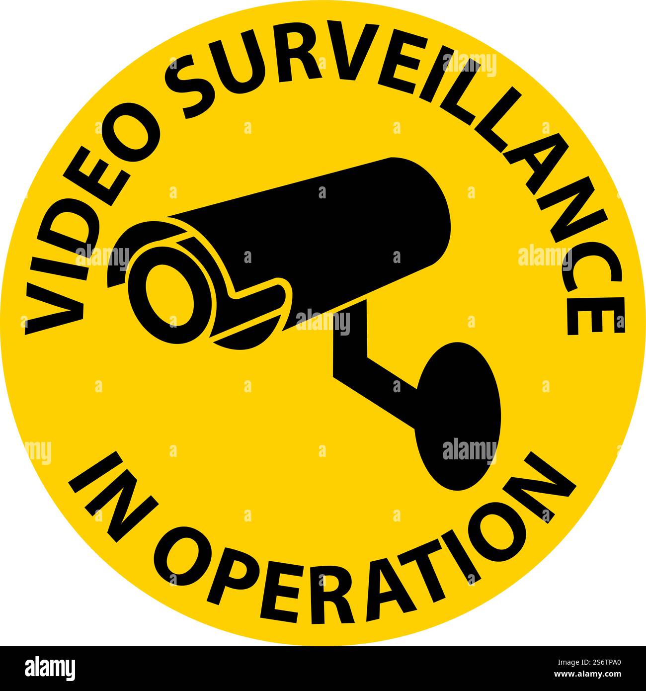 Caution Video Surveillance In Operation Sign White Background Stock ...