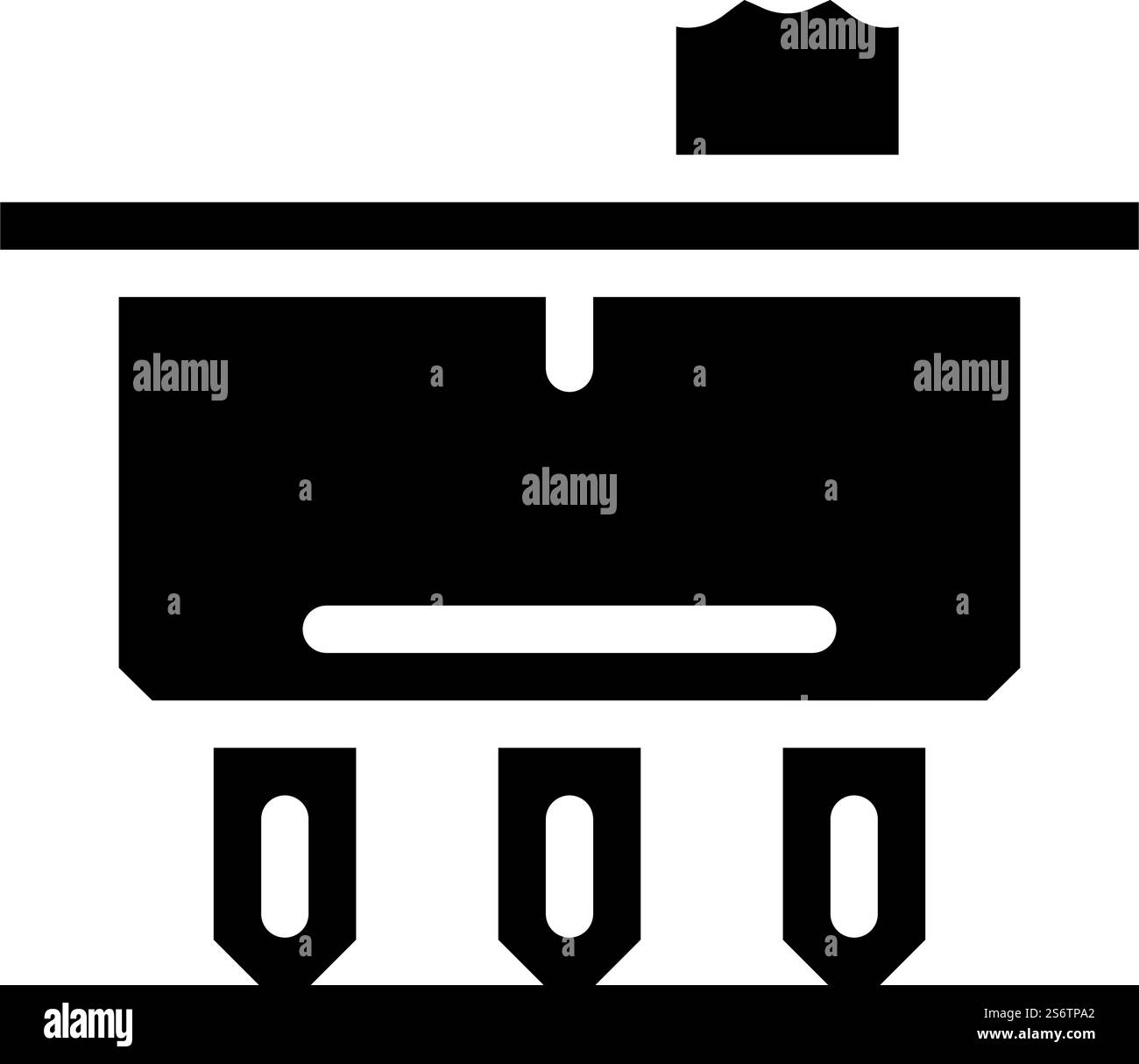 single pole double throw electrical switch glyph icon vector. single ...