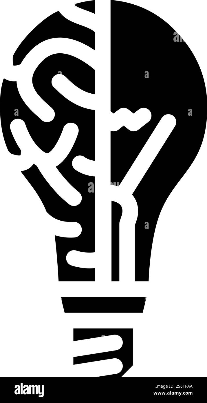idea light bulb glyph icon vector. idea light bulb sign. isolated contour symbol black ...