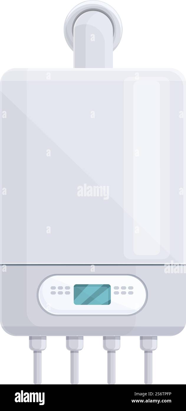 Industrial gas boiler icon cartoon vector. Heater home. Hot system ...