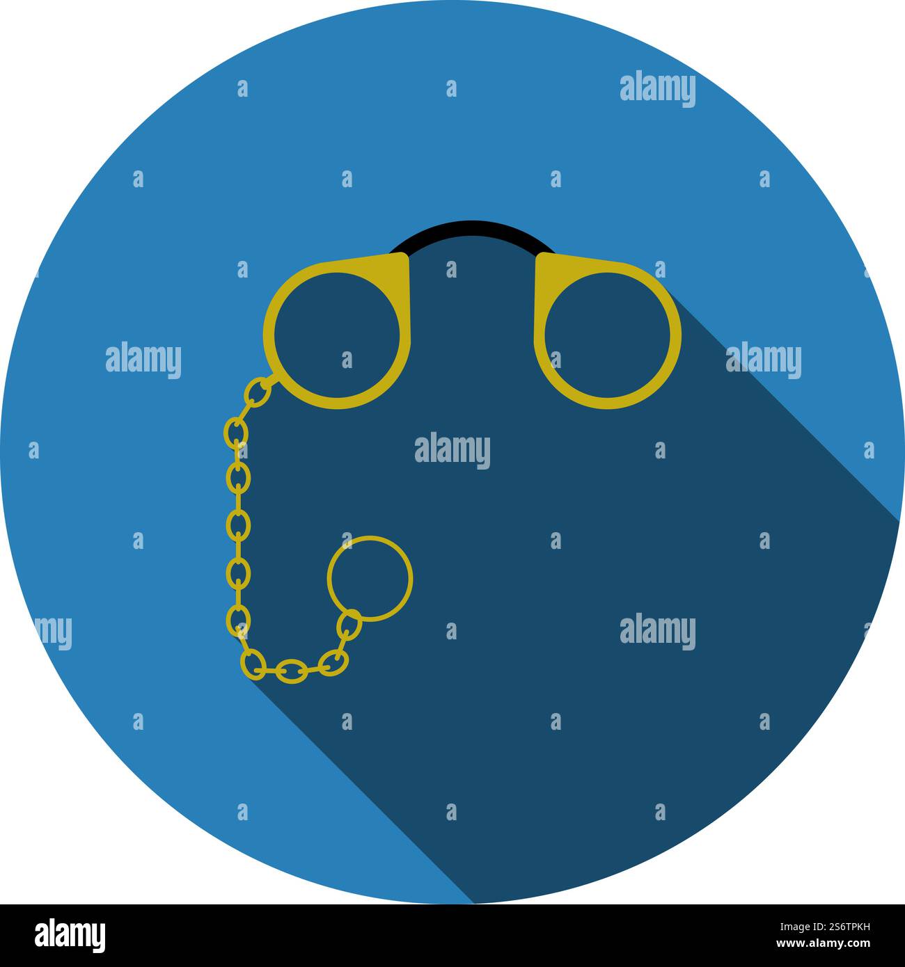 Pince-Nez Icon. Flat Circle Stencil Design With Long Shadow. Vector ...