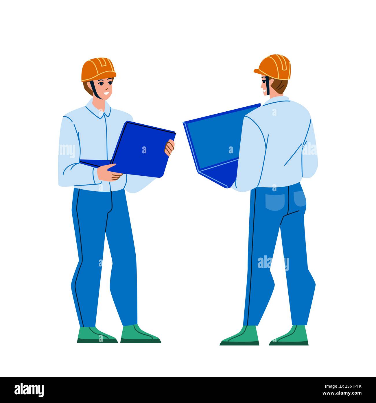 Maintenance Engineer Talk With Colleague Vector. Maintenance Engineer ...