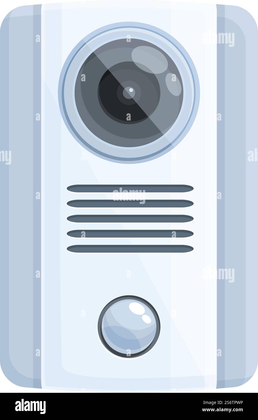 Apartment intercom icon cartoon vector. Video system. Bell home ...