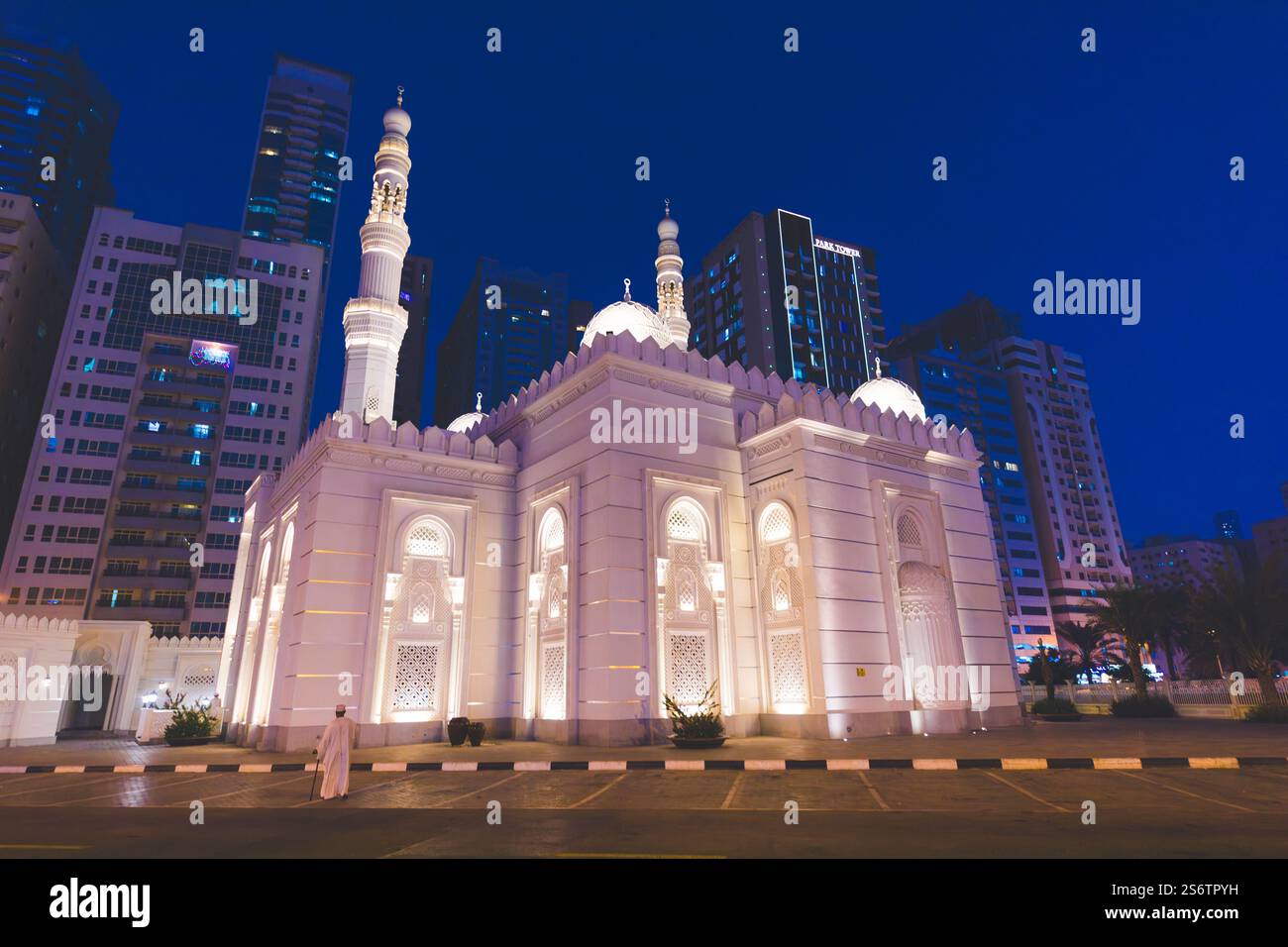 Middle East, United Arab Emirates, Emirate of Sharjah. Al Hikma mosque ...