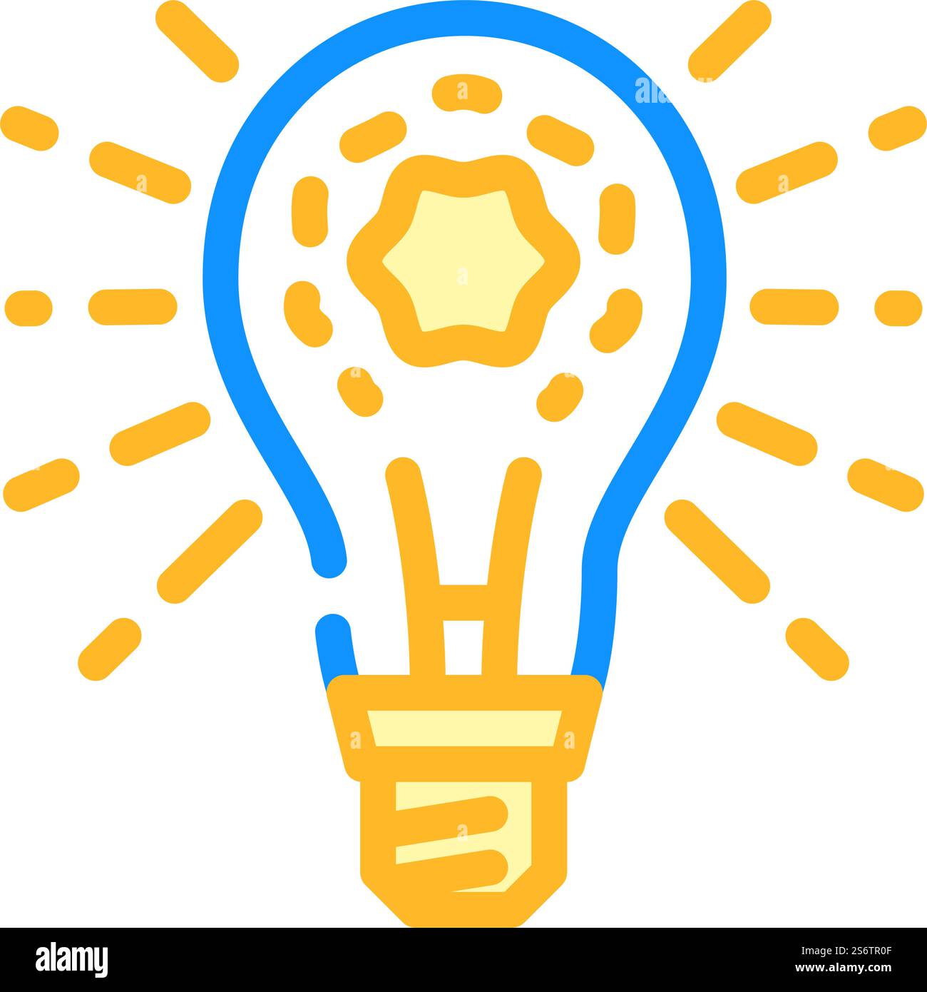 shine light bulb color icon vector. shine light bulb sign. isolated ...