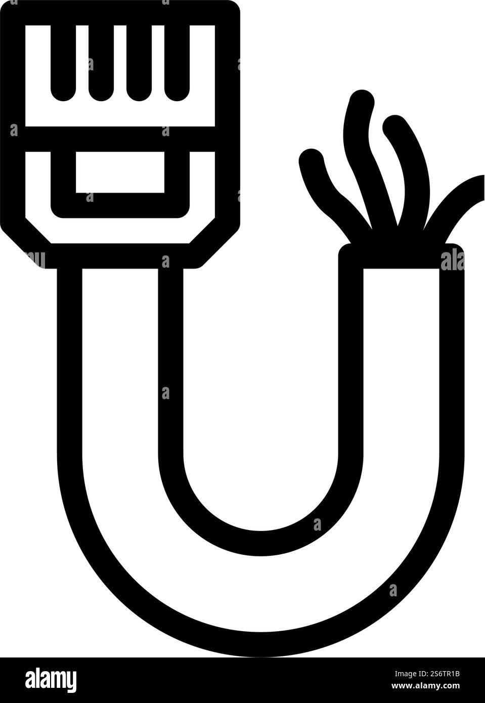 phone and data wire line icon vector. phone and data wire sign ...