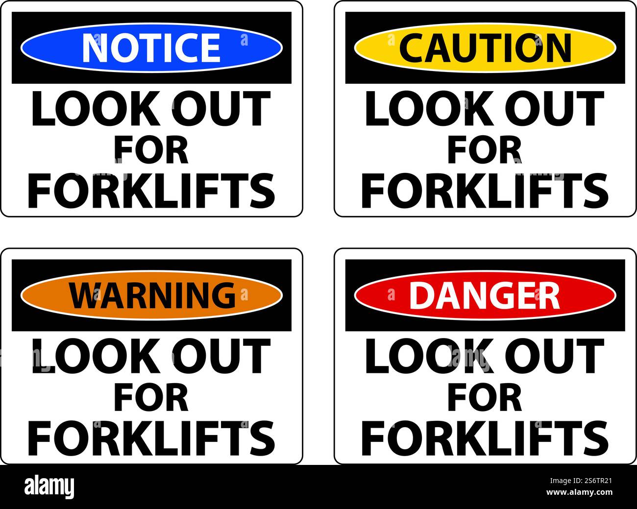Look Out For Forklifts Sign On White Background Stock Vector Image ...