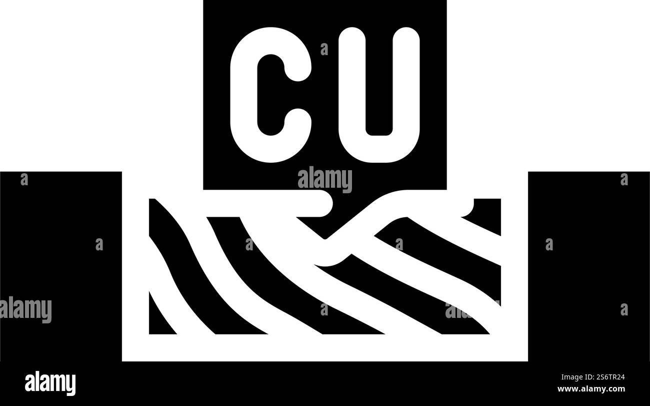 copper cable glyph icon vector. copper cable sign. isolated contour ...