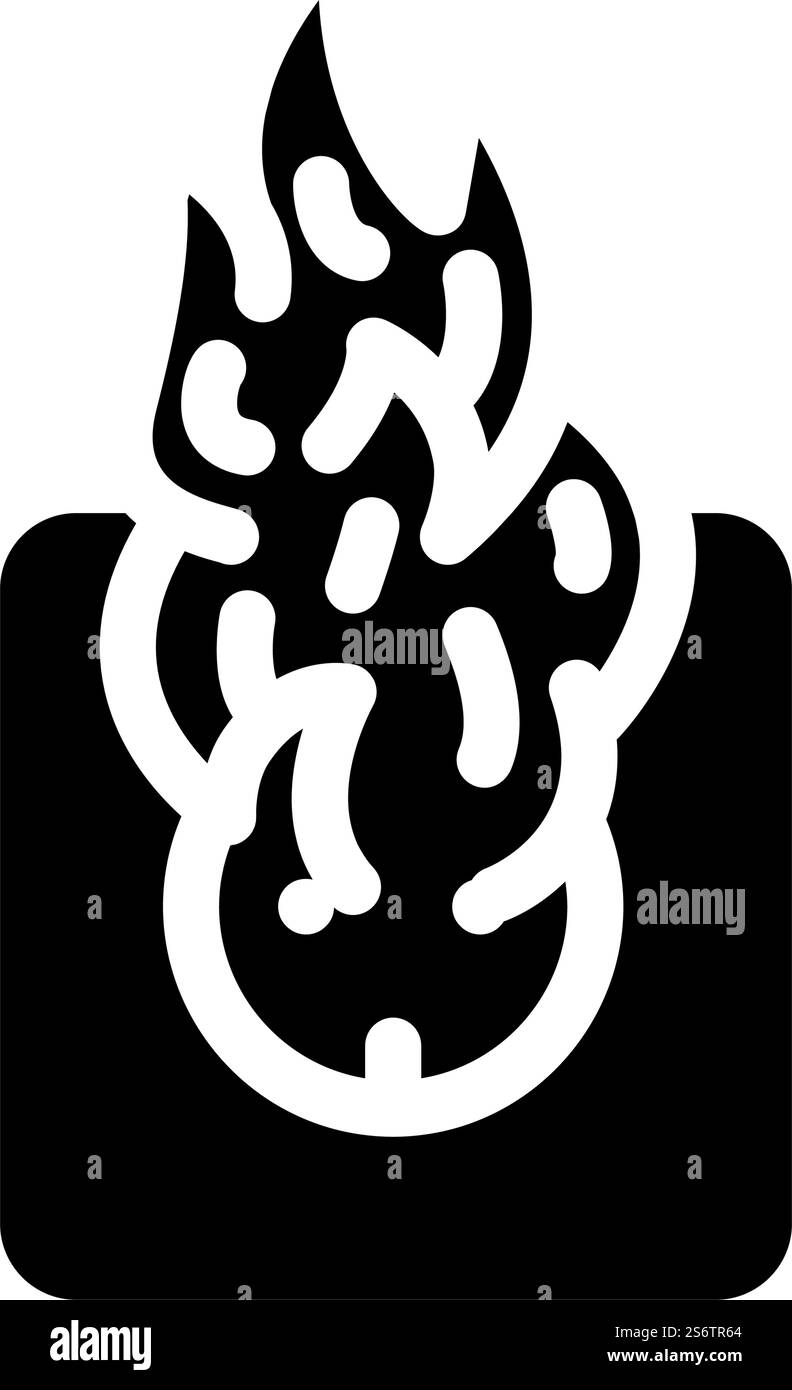 on fire socket glyph icon vector. on fire socket sign. isolated contour ...