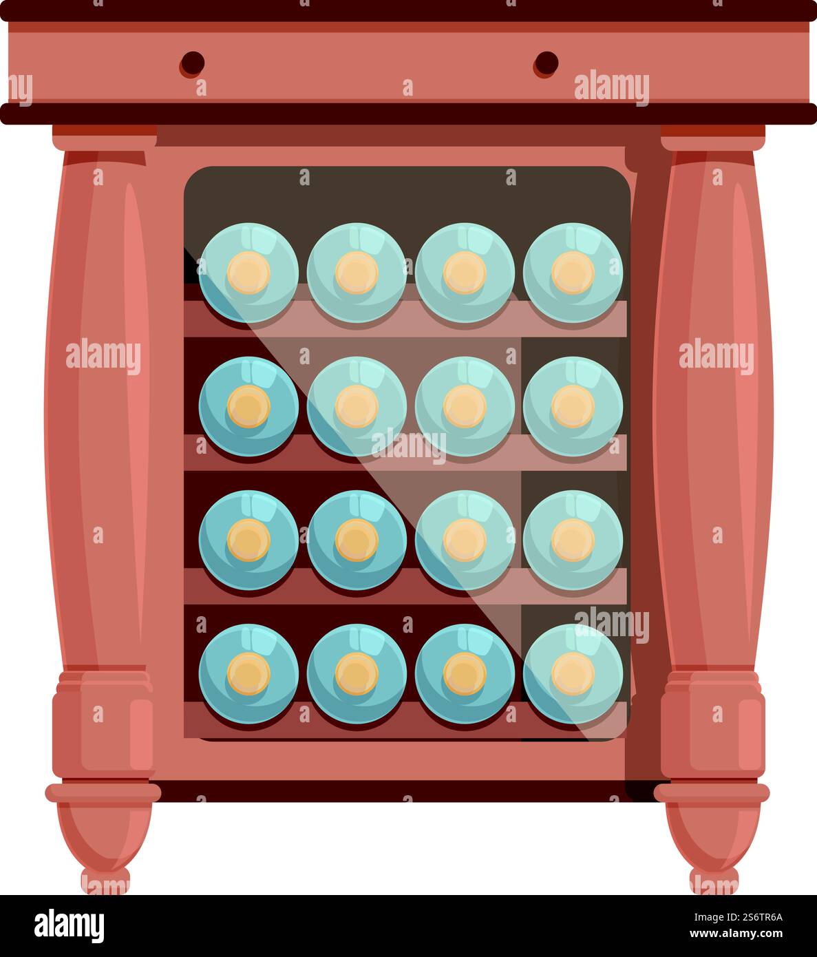 Wood wine cabinet icon cartoon vector. Alcohol bar. Kitchen shelf. Wood ...