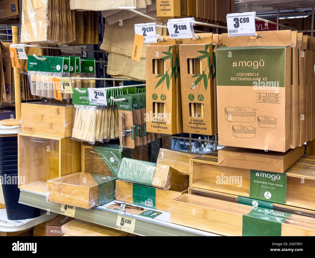 Aisle of products made from bamboo in a supermarket Stock Photo - Alamy