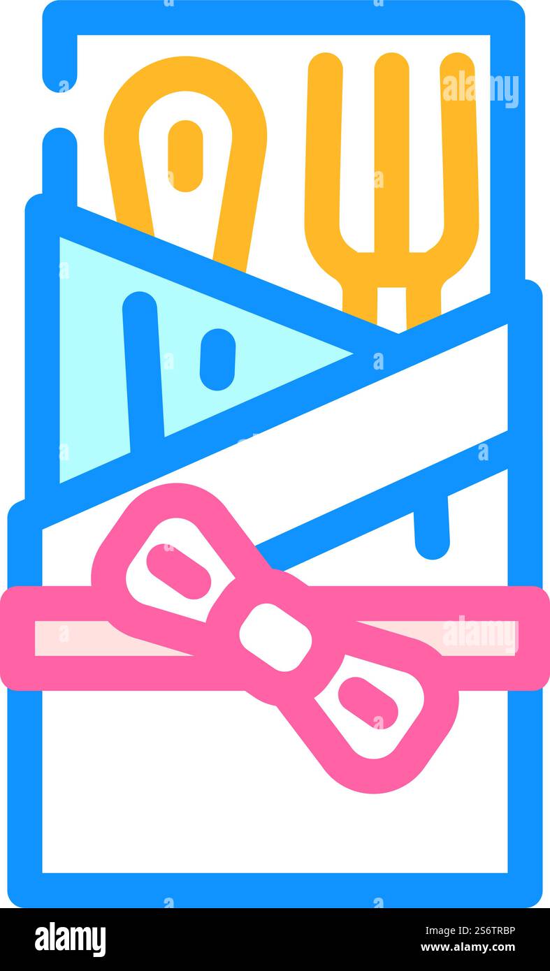 napkin for cutlery color icon vector. napkin for cutlery sign. isolated ...