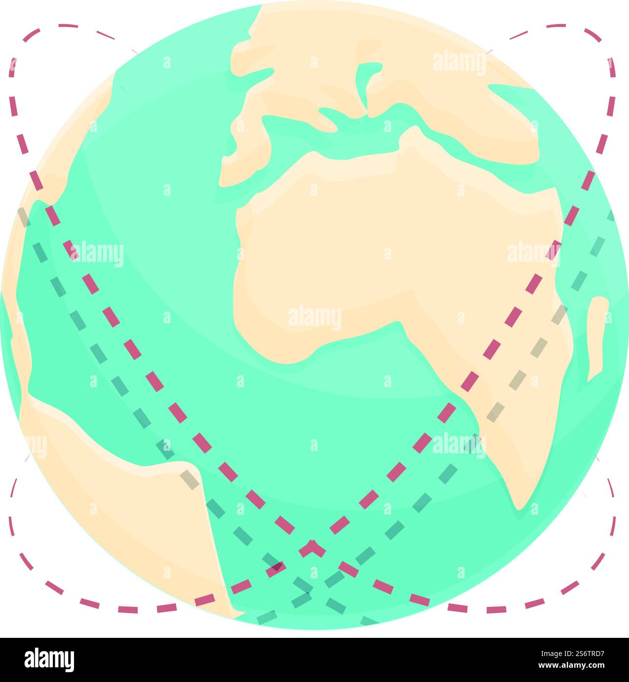 Airplane world trip icon cartoon vector. Glove travel. Map earth ...
