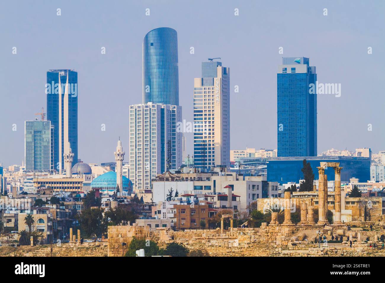 Jordan, Middle East, Amman. Skyscrapers of the Al Abdali district ...