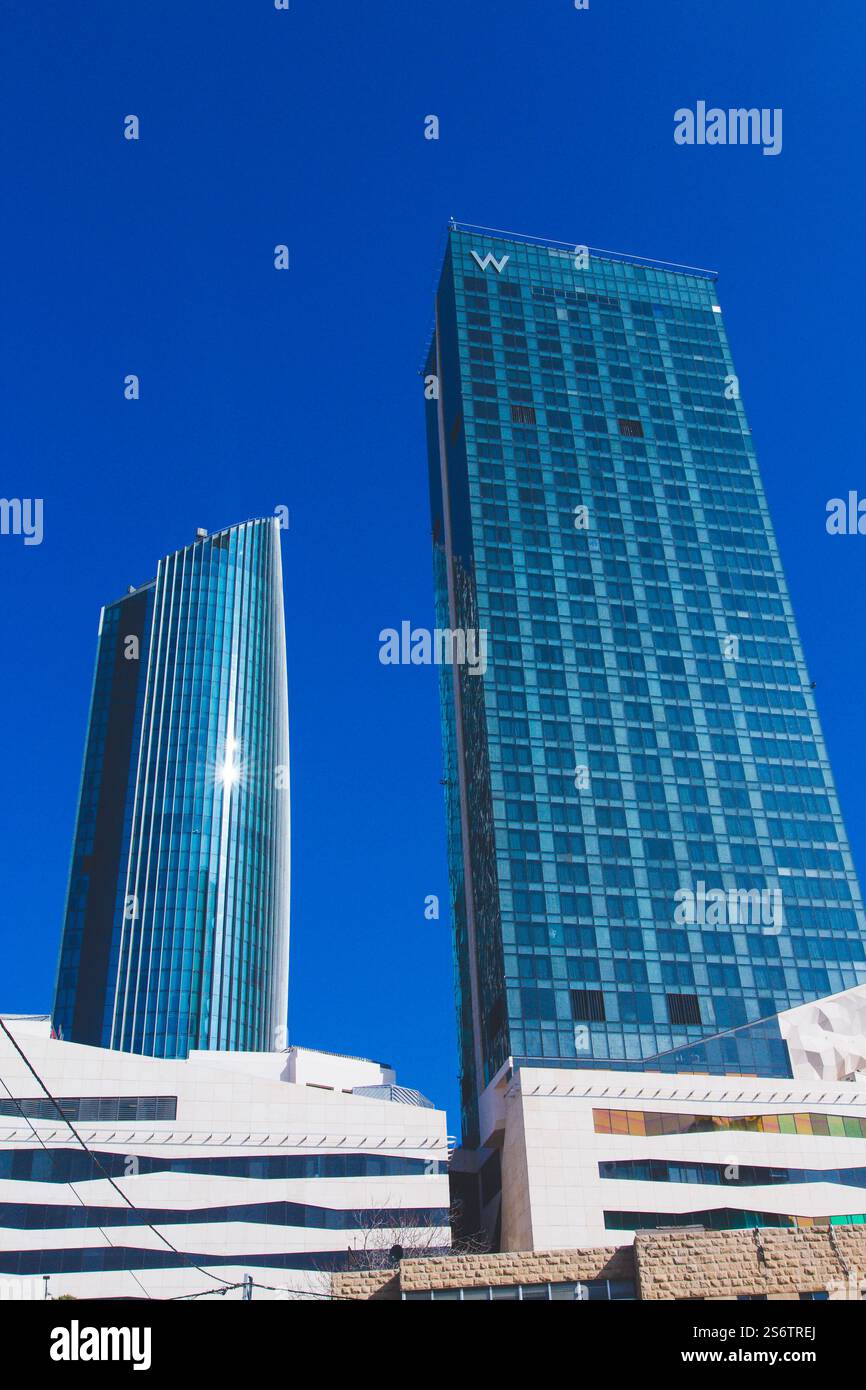 Jordan, Middle East, Amman. Skyscrapers of the Al Abdali district. W ...