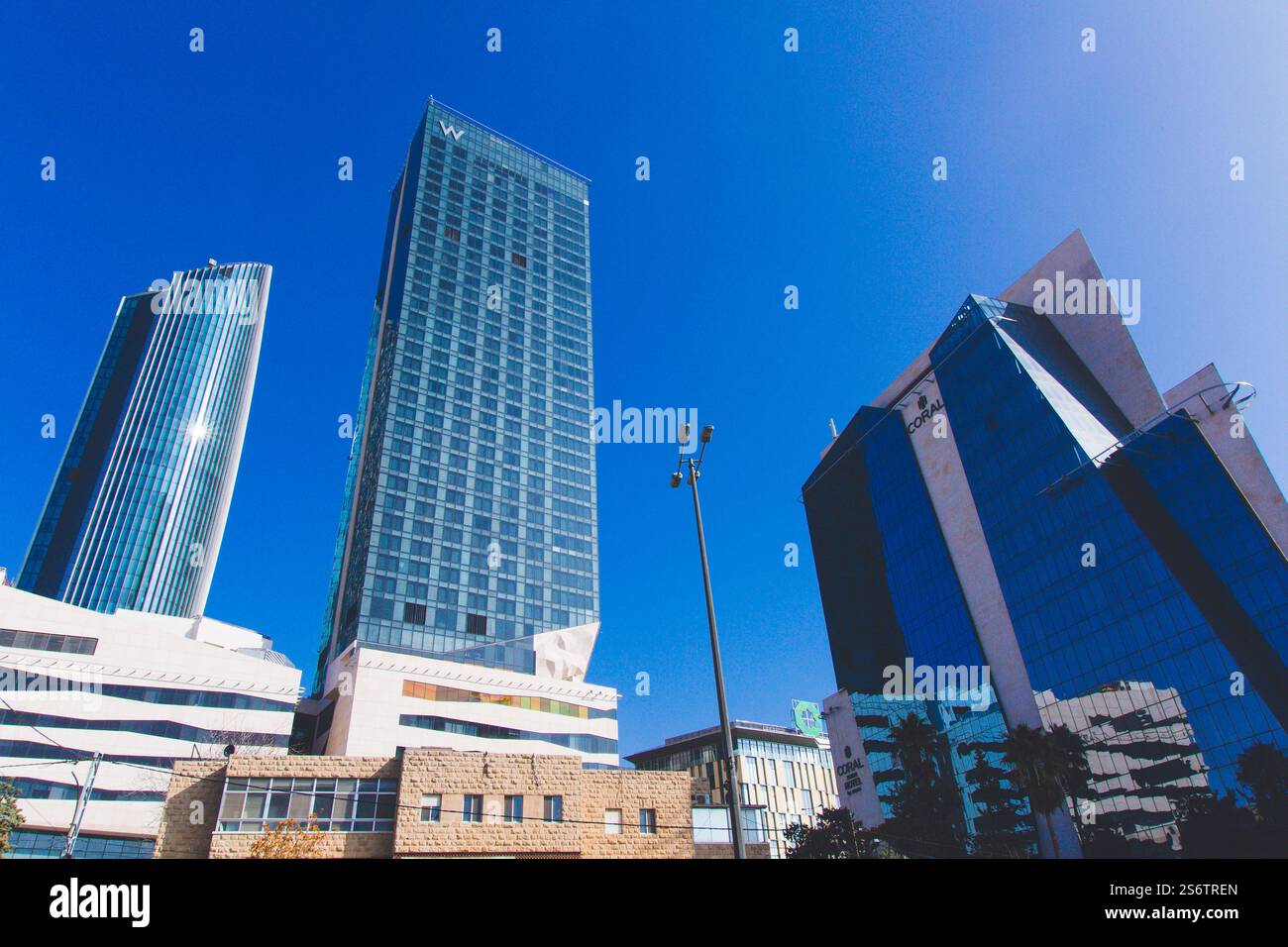 Jordan, Middle East, Amman. Skyscraper in the Al abdali district. Amman ...