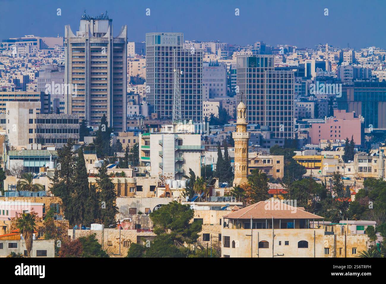 Jordan, Middle East, Amman. Al Burj Tower on the left Stock Photo - Alamy