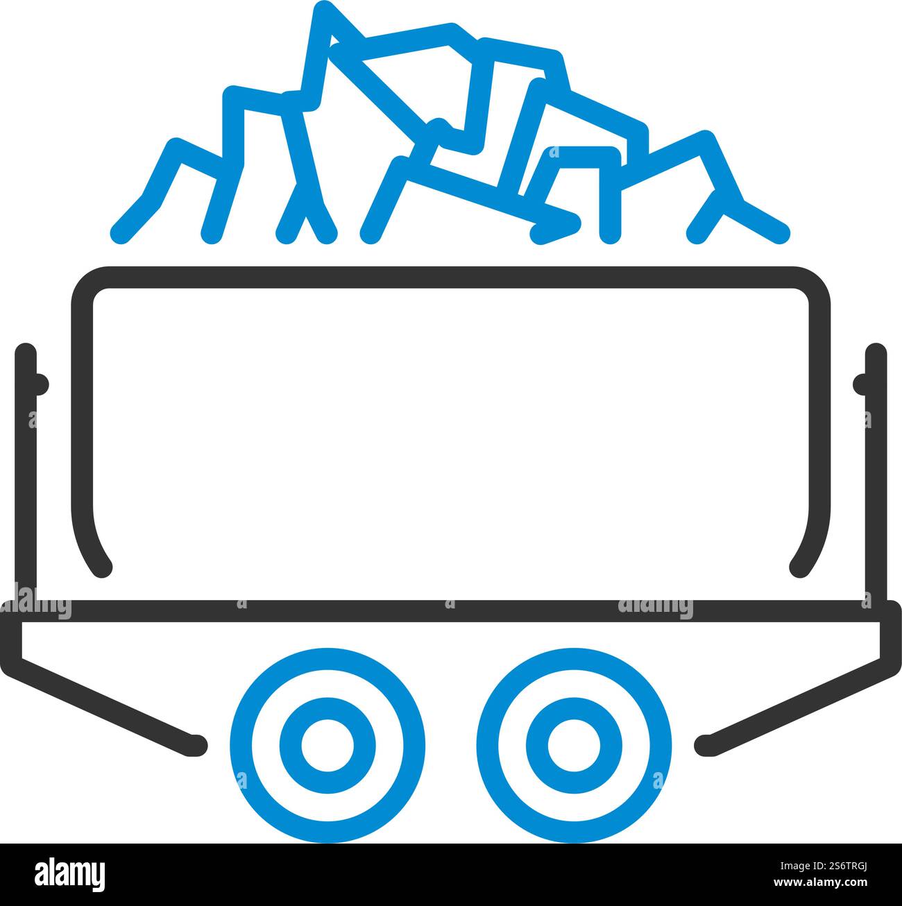 Mine Coal Trolley Icon. Editable Bold Outline With Color Fill Design ...
