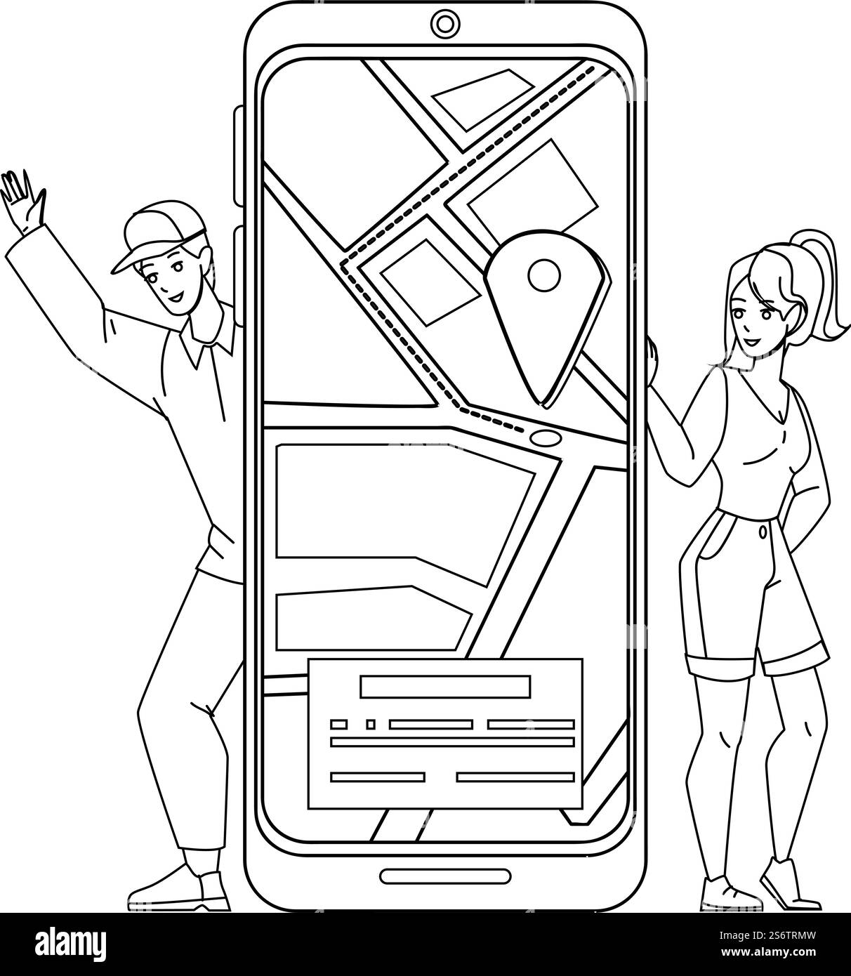 shipment tracking delivery order route. Black Line Pencil Drawing ...