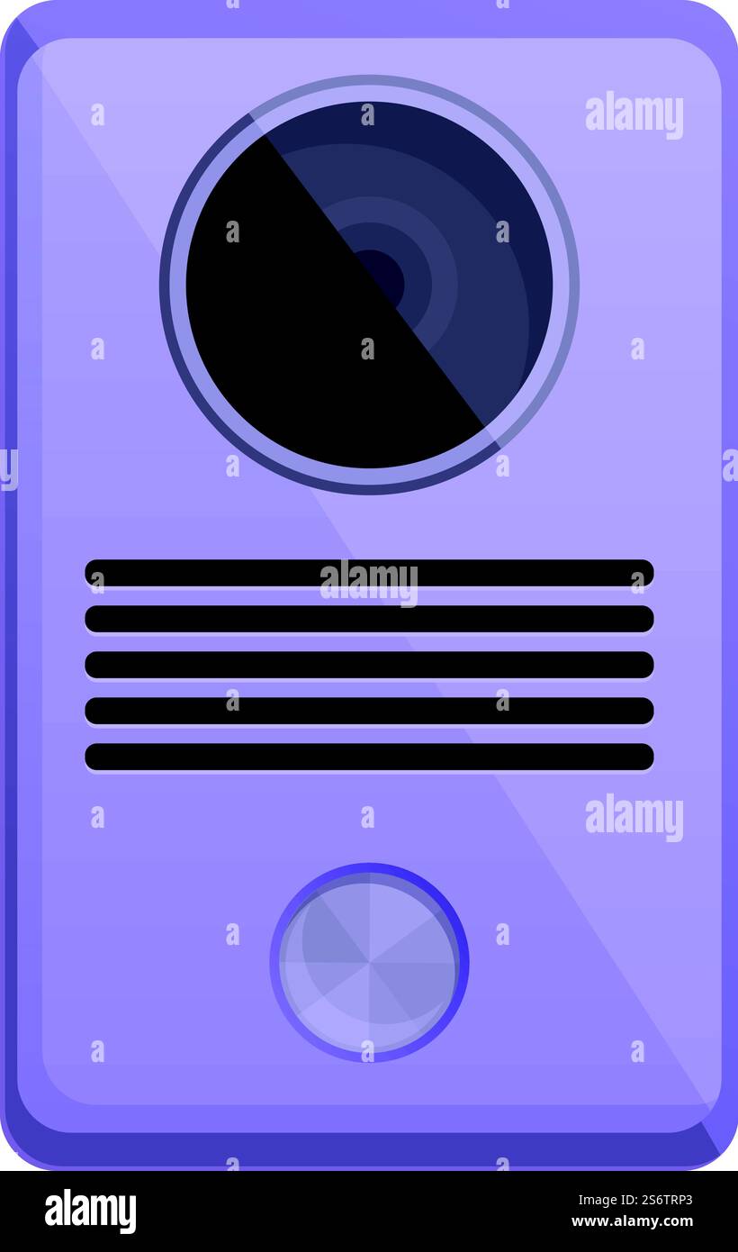 Bell intercom icon cartoon vector. Door system. Camera home. Bell intercom icon cartoon vector ...