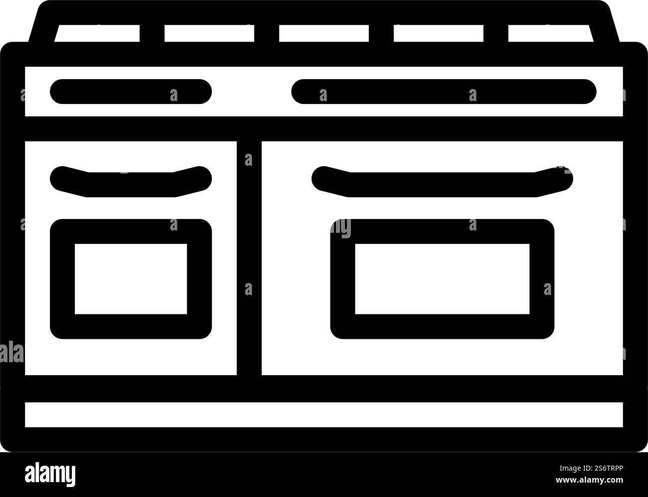 gas range line icon vector. gas range sign. isolated contour symbol ...