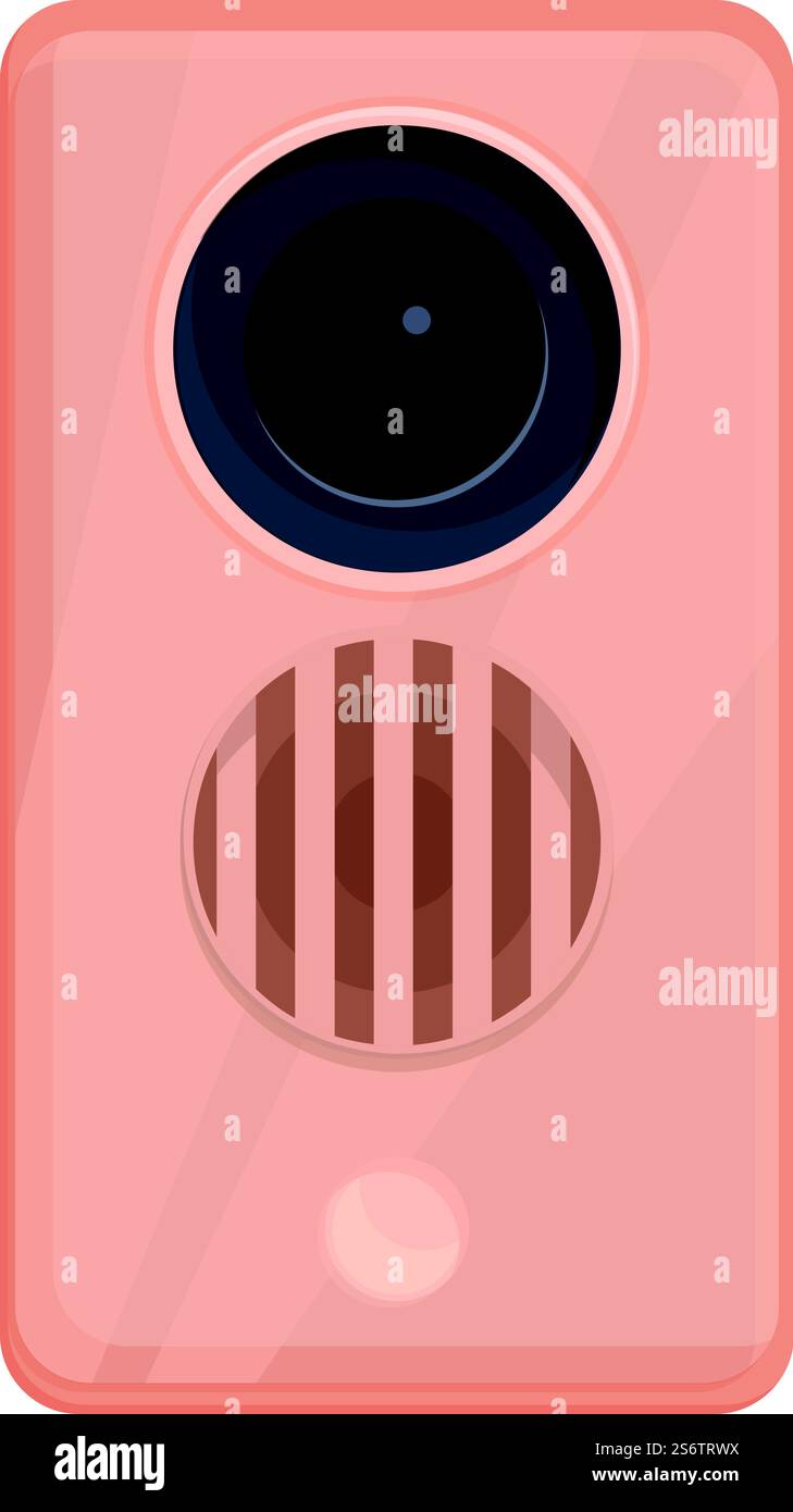 Wall intercom icon cartoon vector. Door system. Phone security. Wall ...