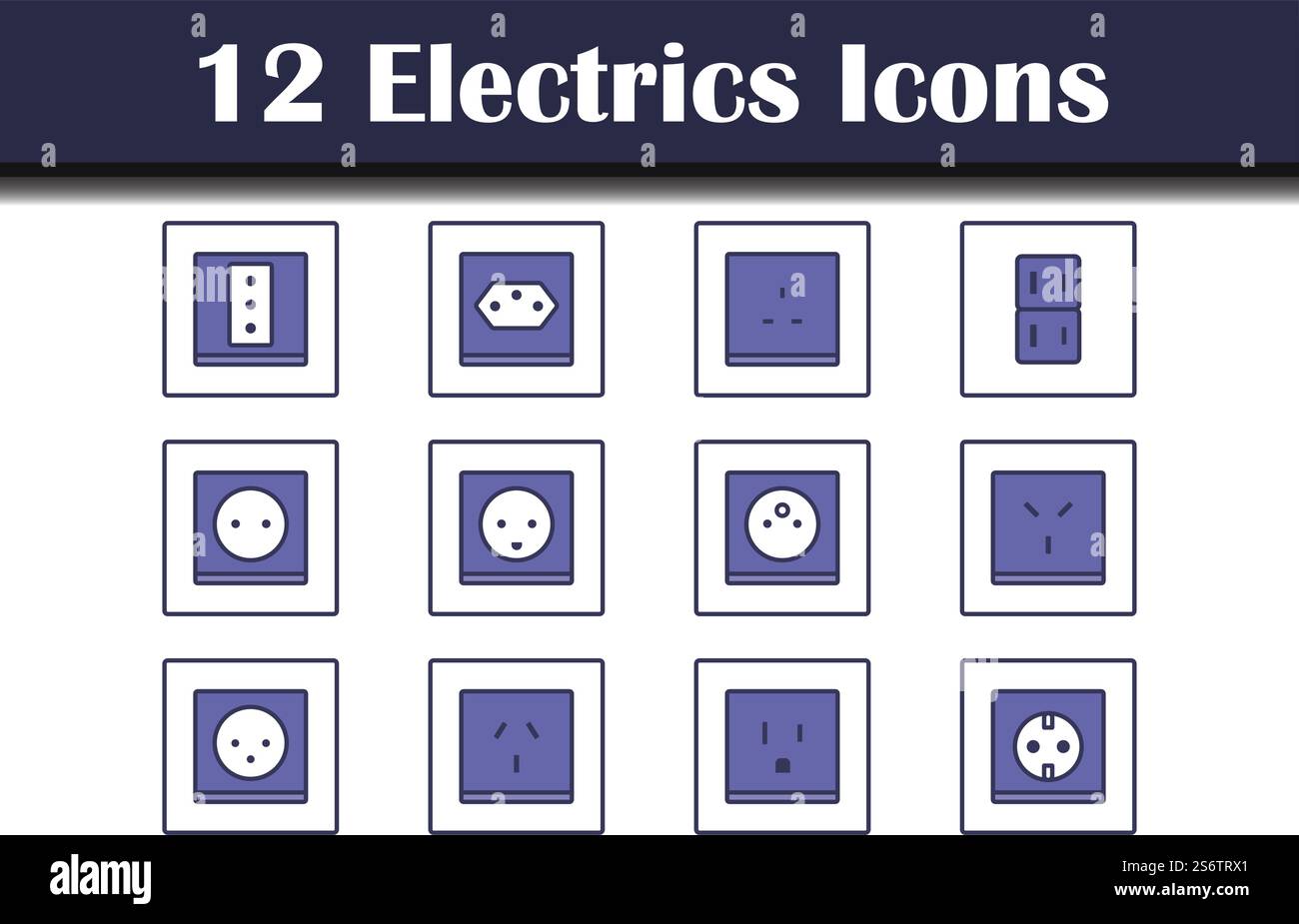 Electrics Icon Set. Editable Bold Outline With Color Fill Design ...