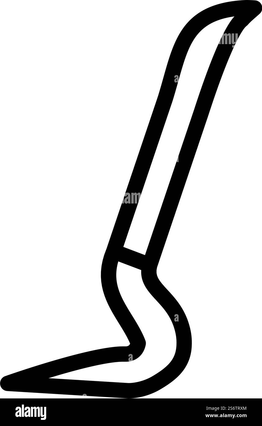 crowbar weapon line icon vector. crowbar weapon sign. isolated contour ...