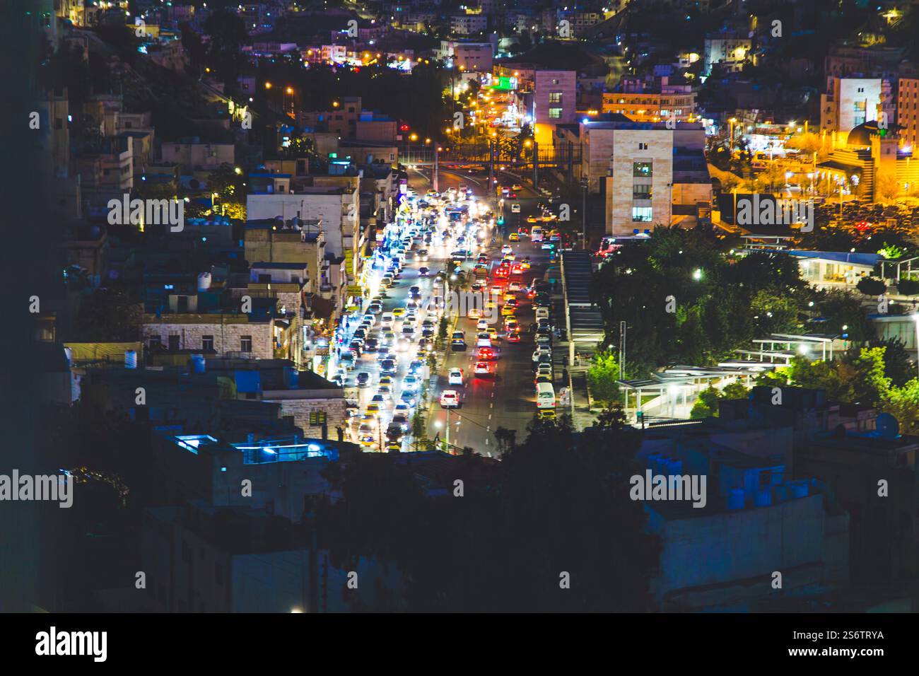 Jordan, Middle East, Amman. Traffic jams in the city center Stock Photo ...
