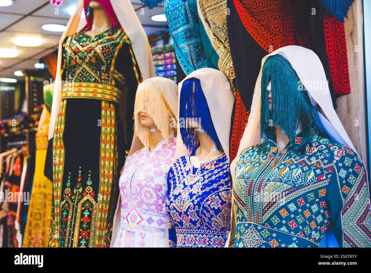 Jordan, Middle East, Amman. Al Balad district. Women's boutique Stock ...