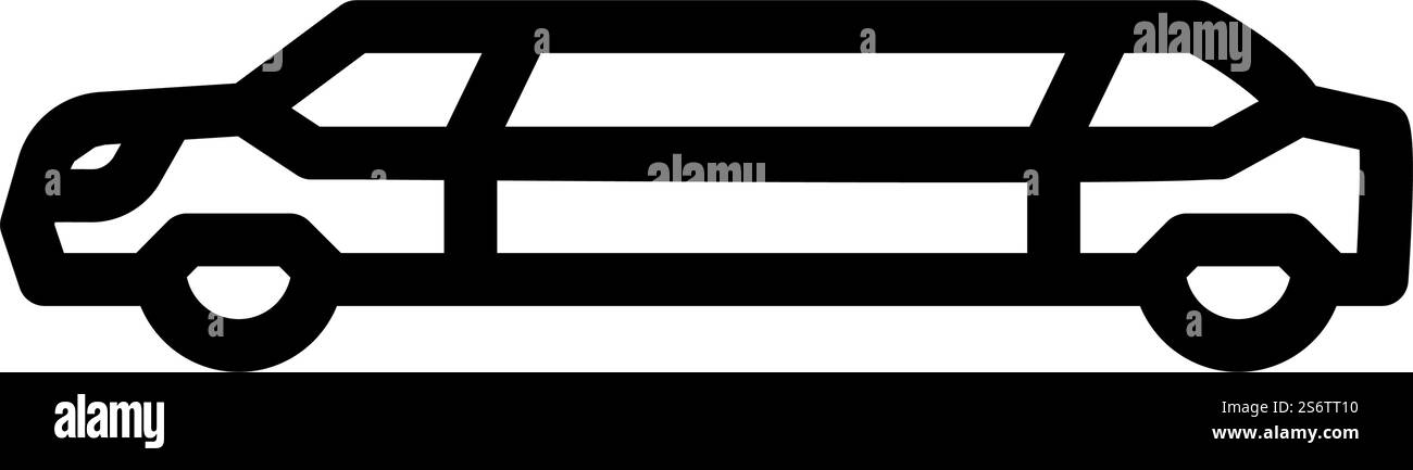 limousine car line icon vector. limousine car sign. isolated contour ...