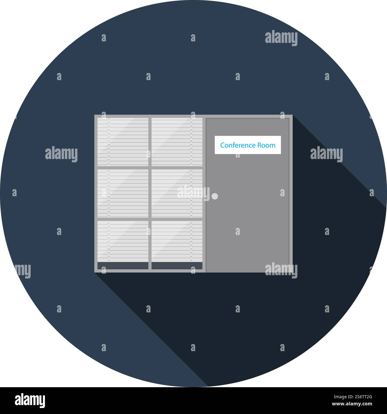 Conference Room Icon. Flat Circle Stencil Design With Long Shadow ...