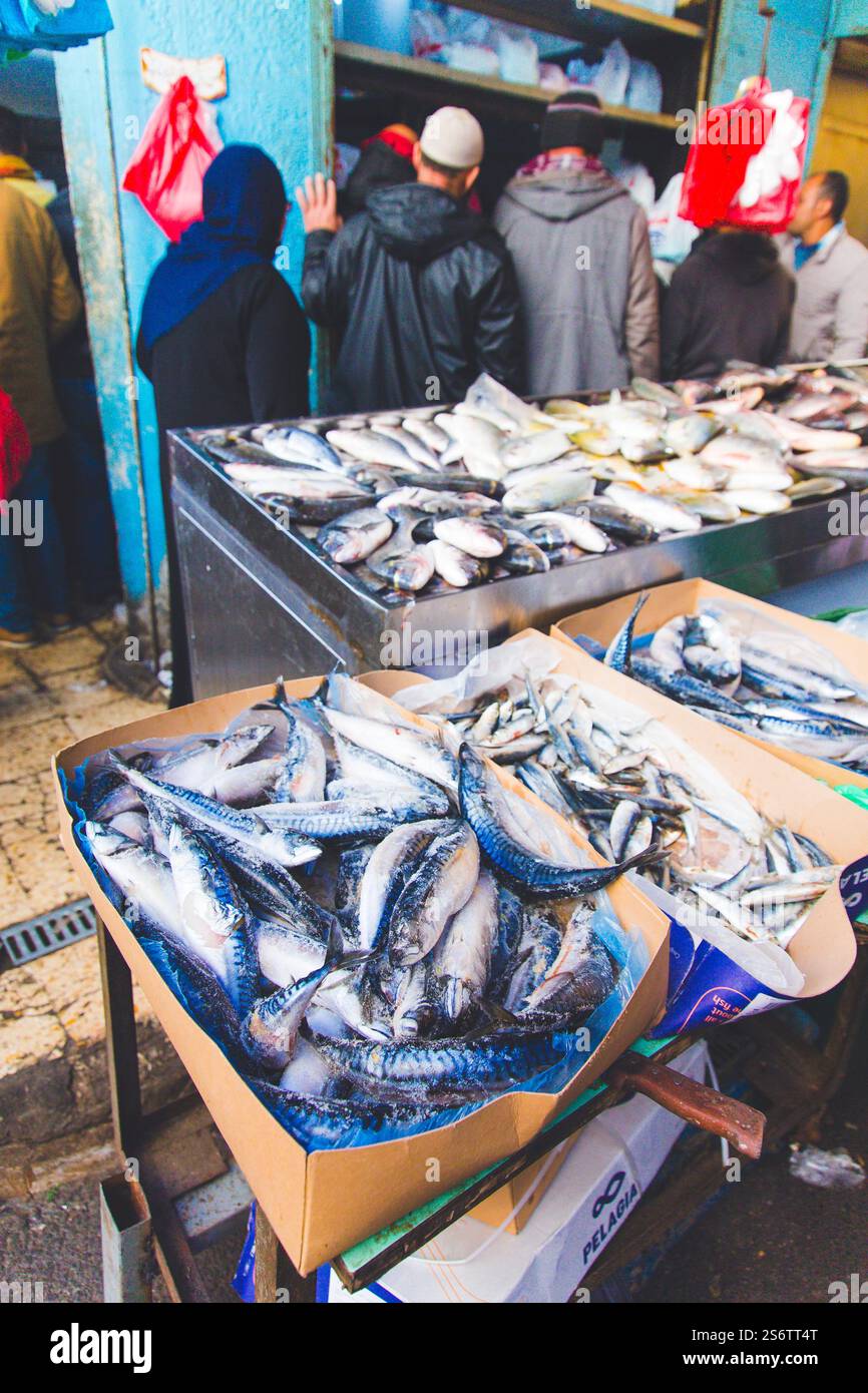 Jordan, Middle East, Amman, Market, fishmonger Stock Photo - Alamy